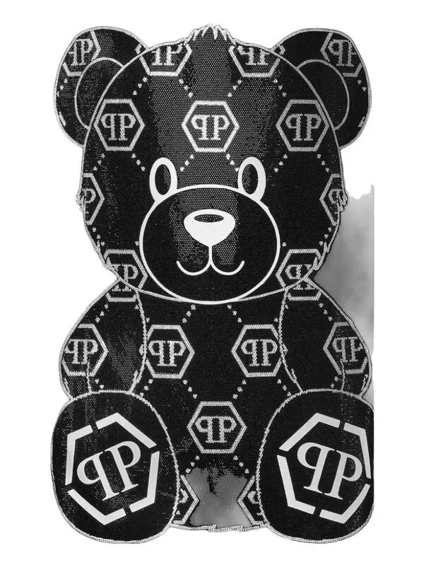Philipp Plein Teddy Bear-appliqué Cotton Shirt - Black