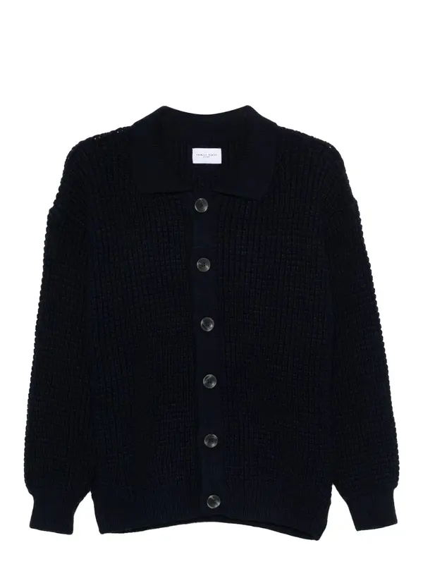 FAMILY FIRST Polo-collar Cardigan - Blue