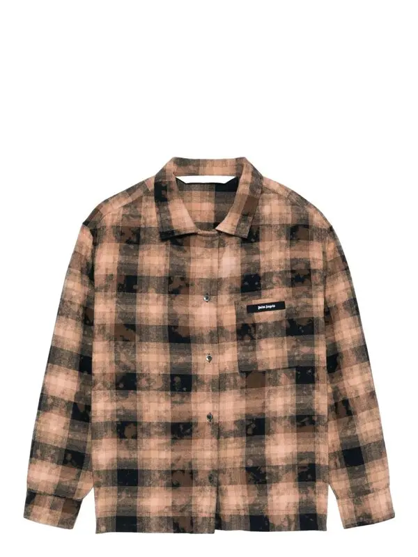 Palm Angels Logo-patch Check Shirt - Brown