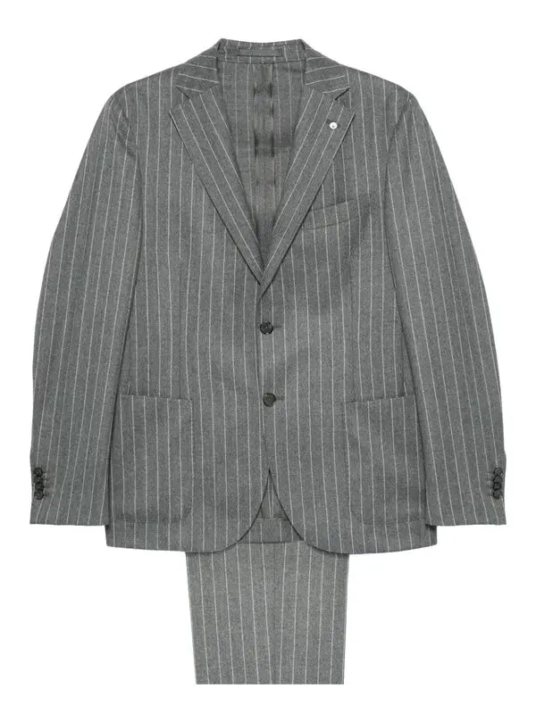 LUIGI BIANCHI MANTOVA Pinstriped Suit - Grey