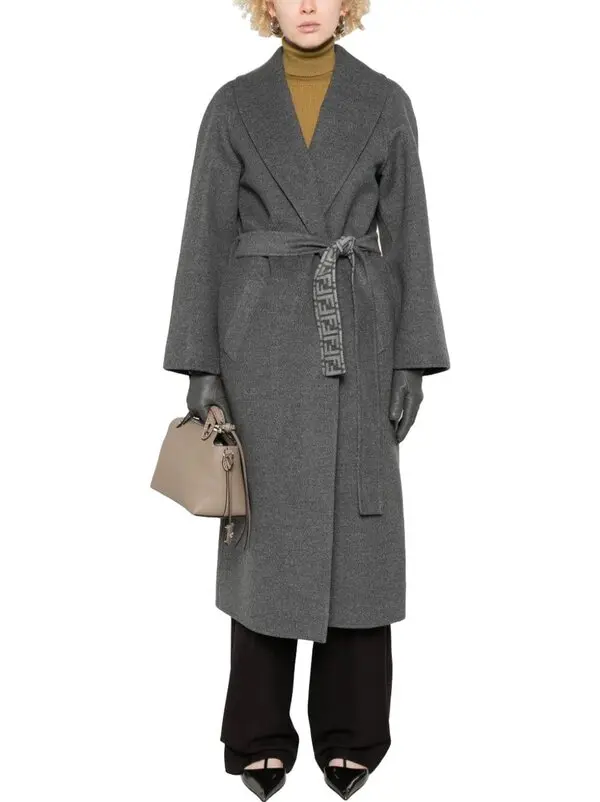 Fendi Gray Wool Coat - Grey