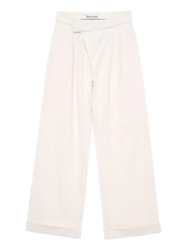 WON HUNDRED High-waisted Wide Leg Trousers - Neutrals