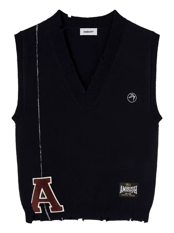AMBUSH Raw-cut Knitted Vest - Blue