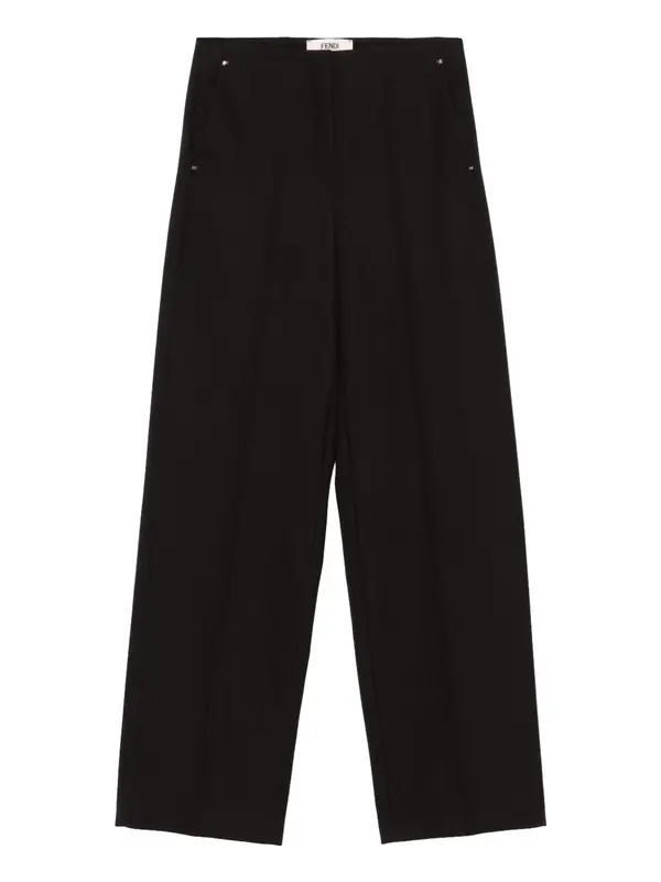 Fendi Grain-de-poudre Wool Trousers - Purple