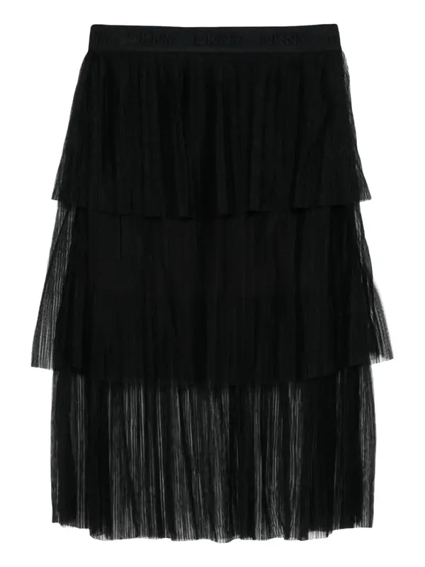 Dkny Tiered Midi Skirt - Black