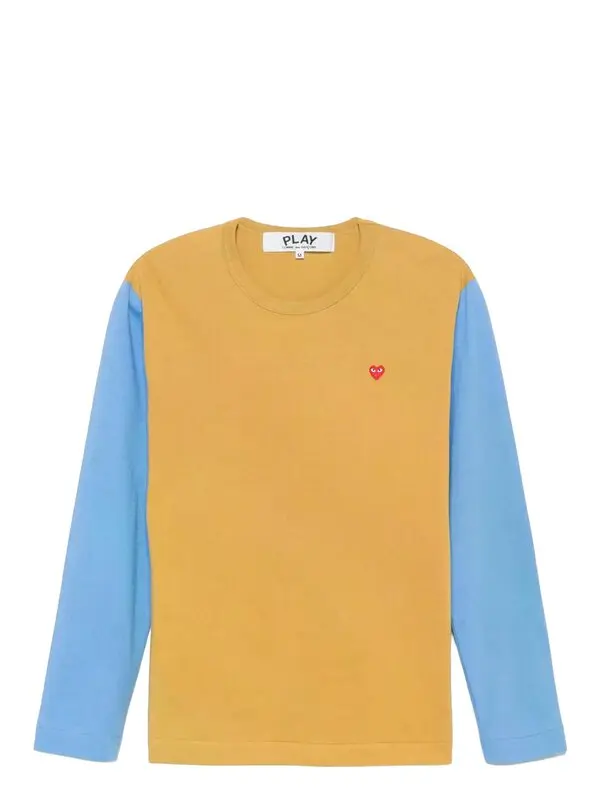 Play Comme Des Garcon Mini Heart-patch T-shirt - Yellow