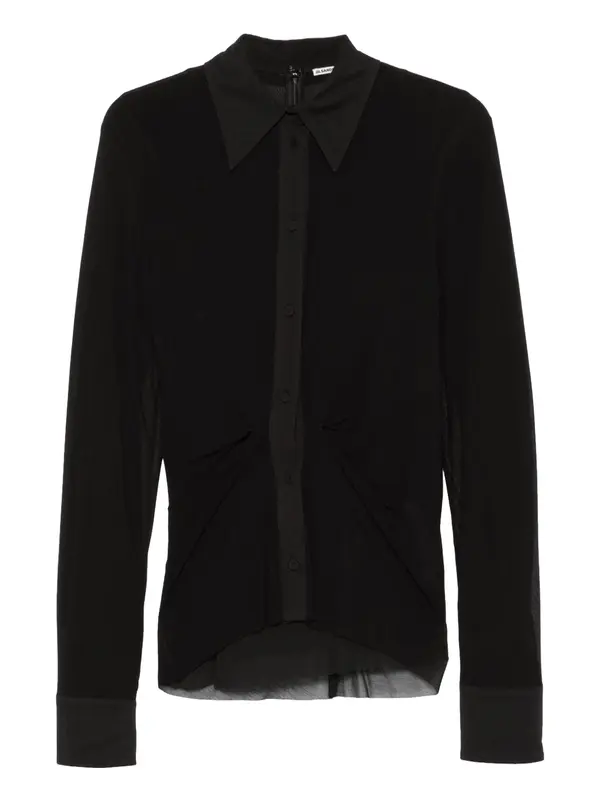 JIL SANDER Crepe Shirt - Black