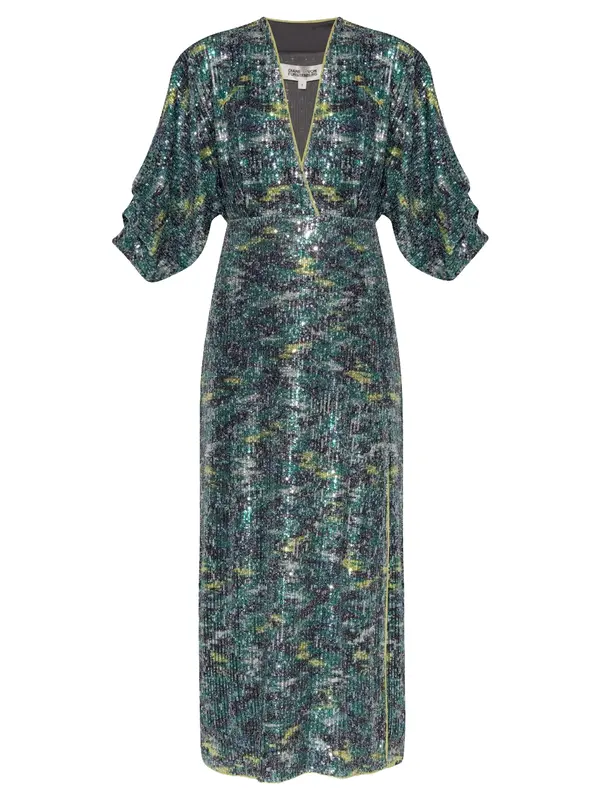 Diane Von Furstenberg Jessel Sequin-embellished Midi Dress - Green