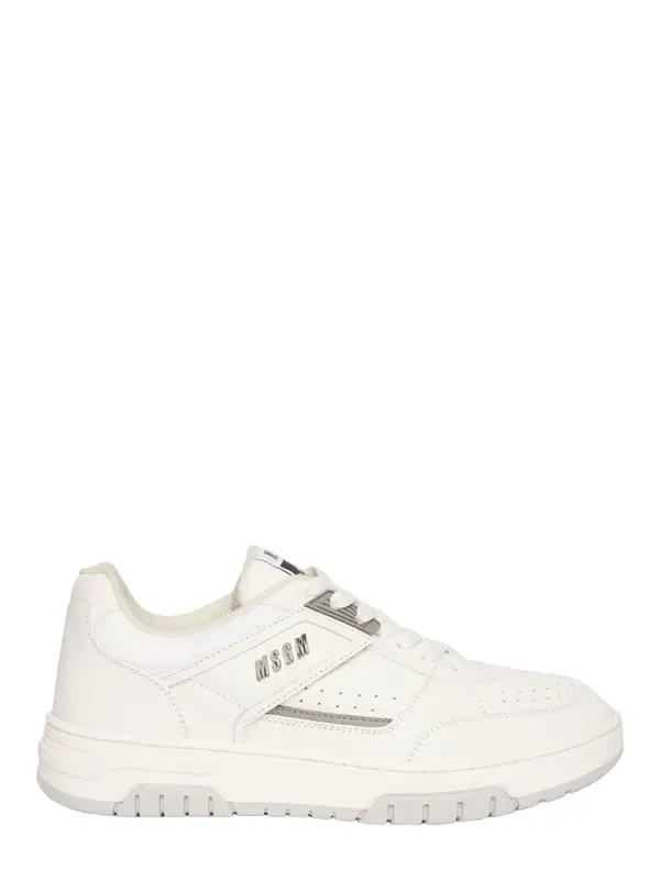 MSGM Logo-print Leather Sneakers - White