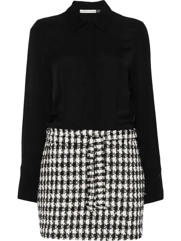 Alice + Olivia Shirt Midi Dress - Black