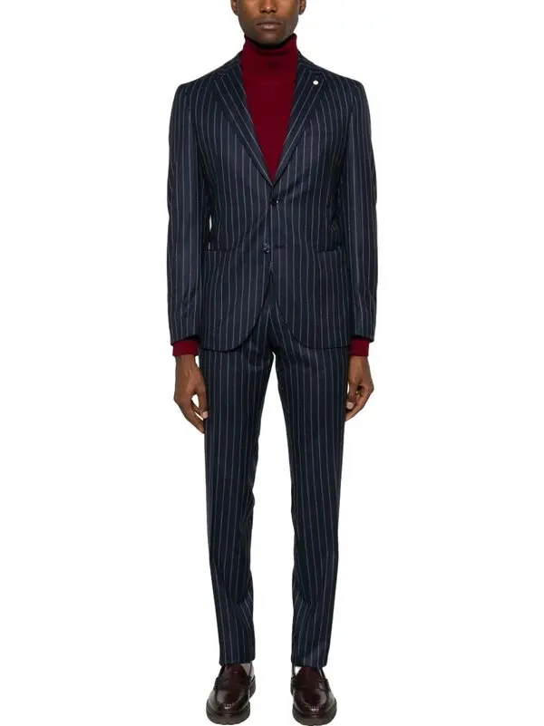 LUIGI BIANCHI MANTOVA Pinstriped Suit - Blue