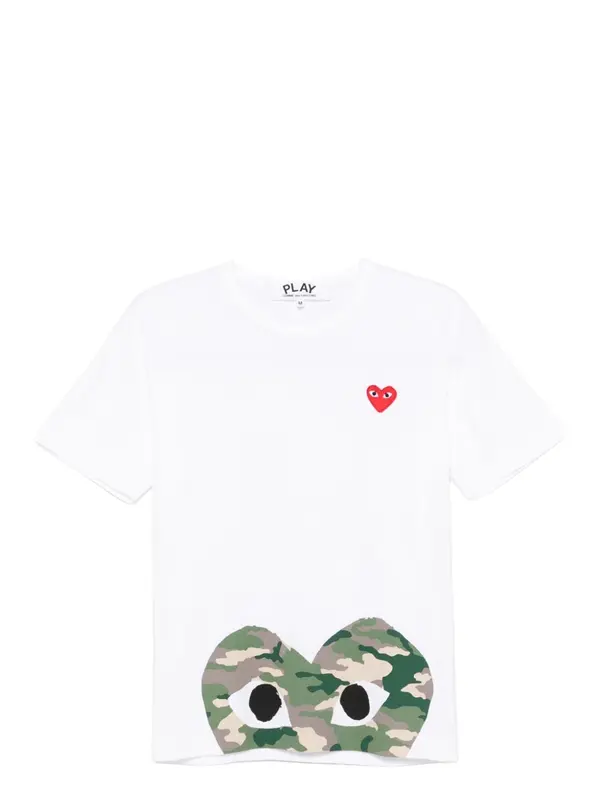 Play Comme Des Garcon Heart-patch T-shirt - White