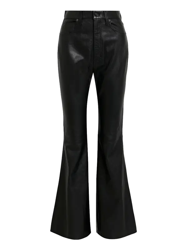 SLVRLAKE Indiana Leather Flared Pants - Black