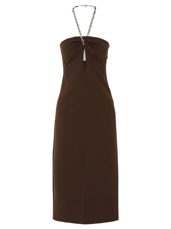 Attico Giona Cutout Halterneck Dress - Chocolate