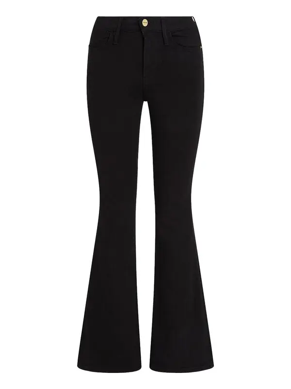 FRAME Le Flare High-rise Flared Jeans - Black