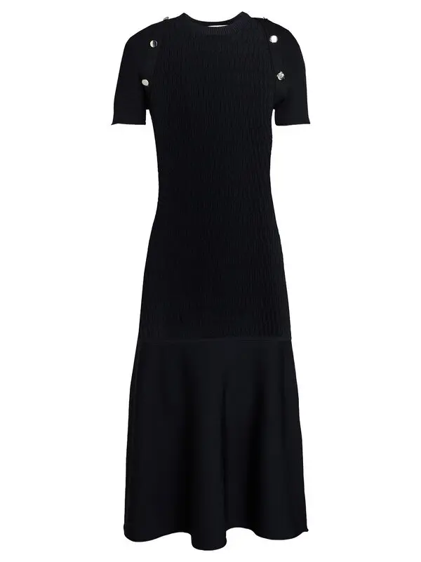 3.1 Phillip Lim Button-embellished Knitted Midi Dress - Midnight Blue