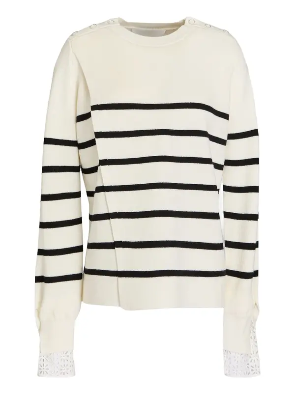 3.1 Phillip Lim Striped Wool Sweater - Ivory