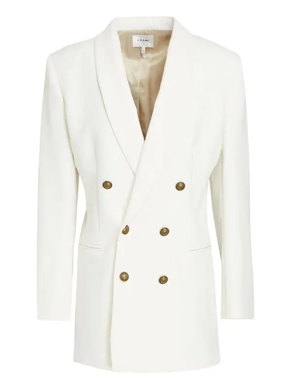 FRAME Double-breasted Twill Blazer - Ivory