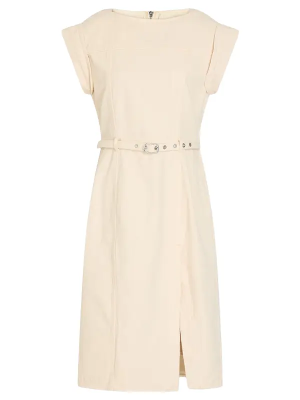 3.1 Phillip Lim Belted Denim Midi Dress - Ecru