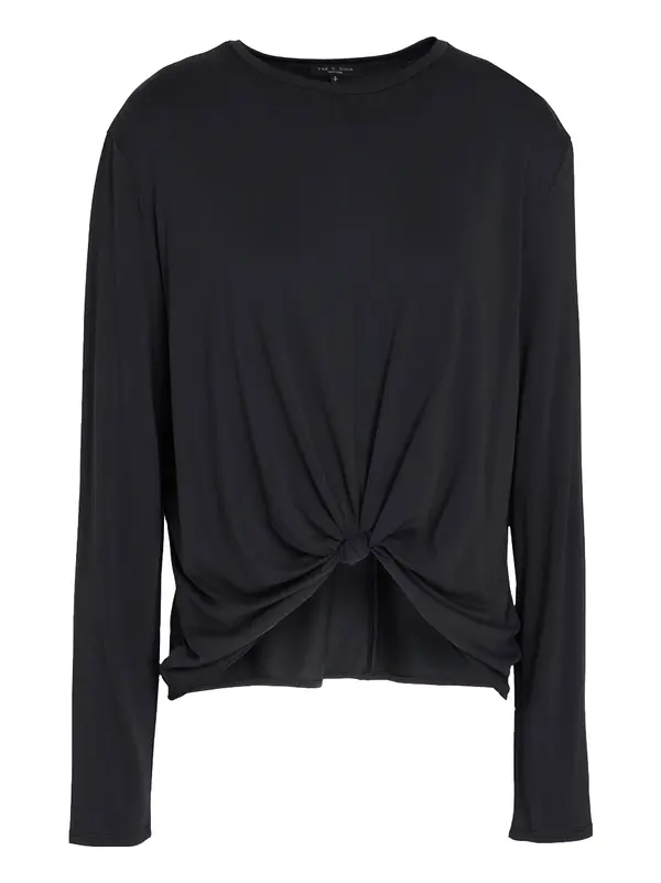 Rag & Bone Jenna Knotted Modal-blend Jersey Top - Black
