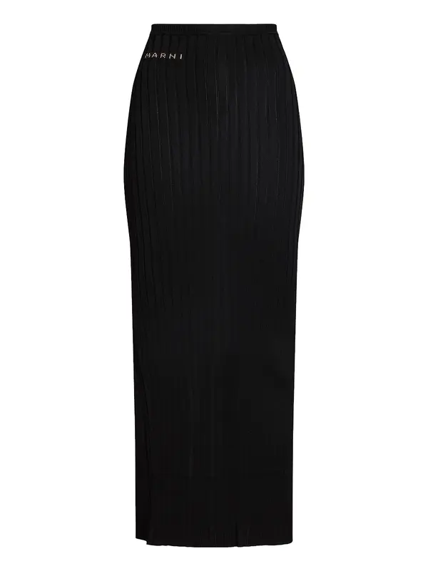 Marni Ribbed-knit Maxi Skirt - Black
