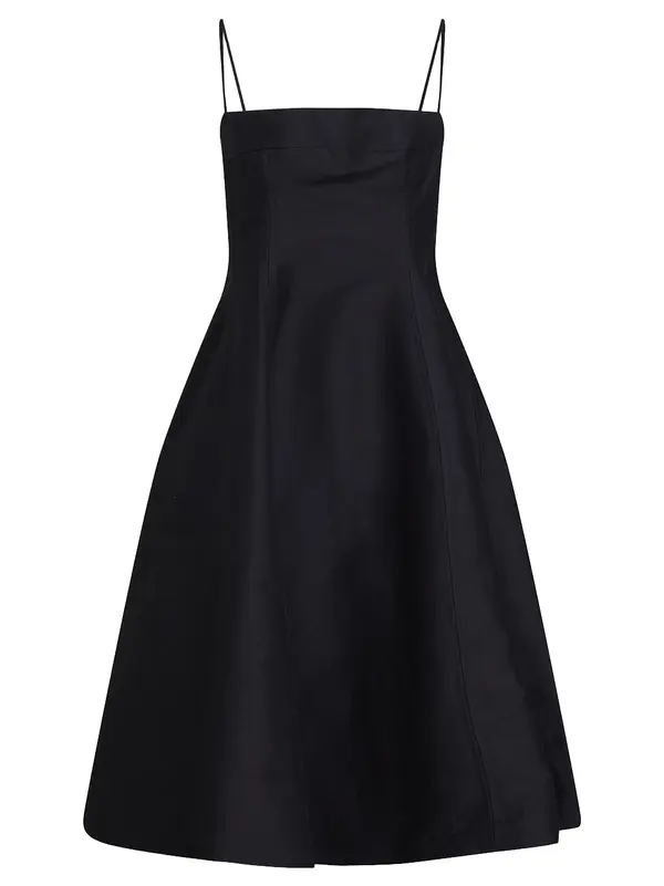 Marni Flared Cotton Midi Dress - Black