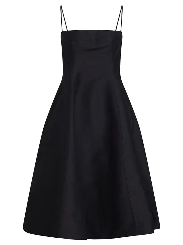 Marni Flared Cotton Midi Dress - Black