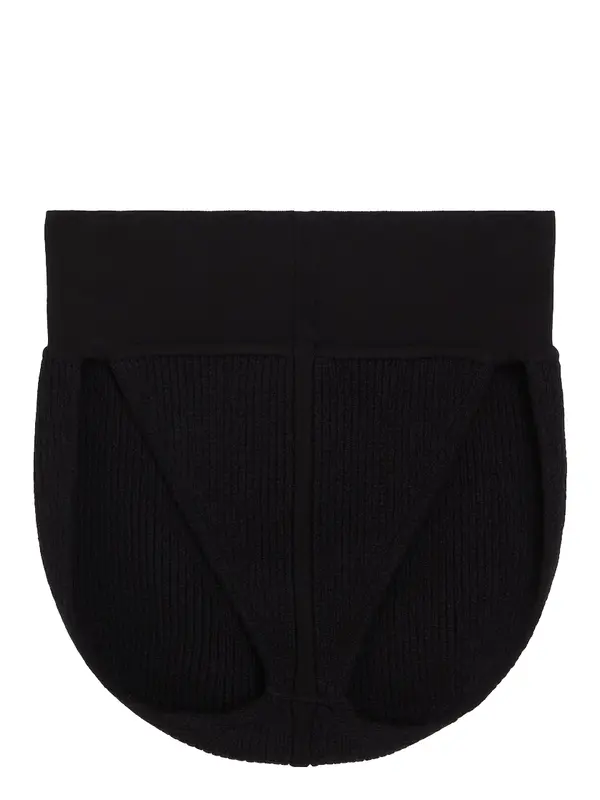 Rick Owens Two-tone Ribbed Cashmere-blend Shorts - Black