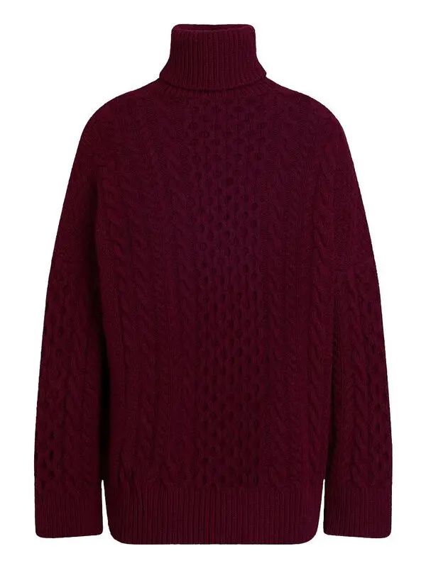 &daughter Annis Cable-knit Turtleneck Sweater - Plum