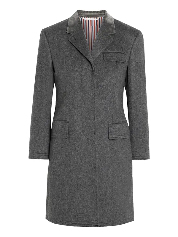 Thom Browne Cashmere-felt Coat - Anthracite