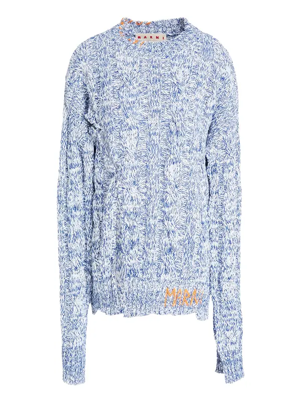 Marni Mélange Cable-knit Sweater - Blue