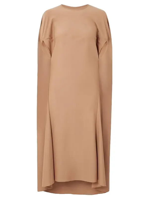 Marie Adam-Leenaerdt Cape-effect Stretch-jersey Midi Dress - Neutral