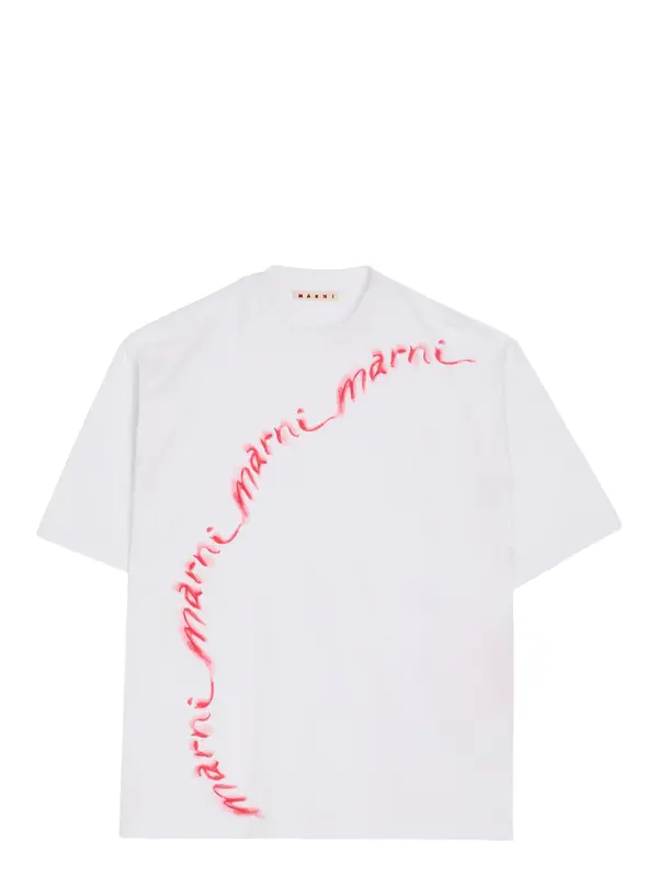 Marni Logo-print Cotton-jersey T-shirt - White