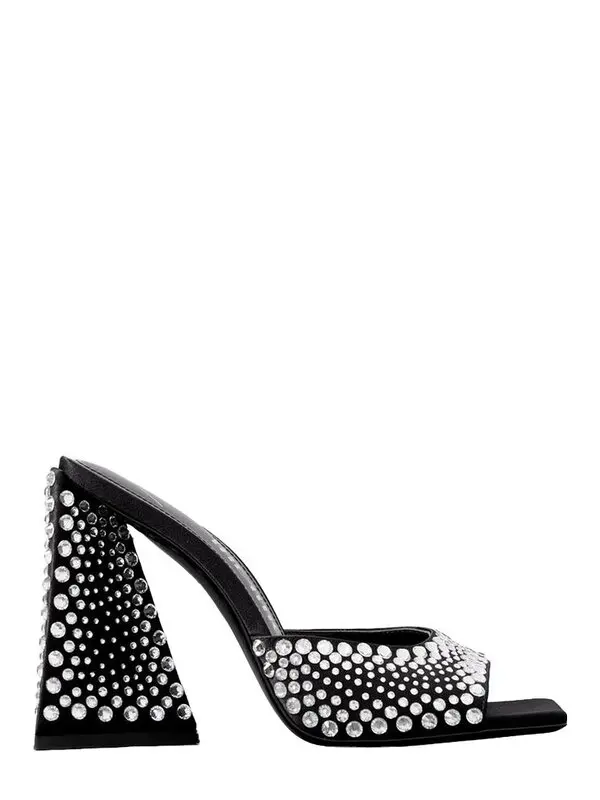 Attico Devon Crystal-embellished Mules - Black