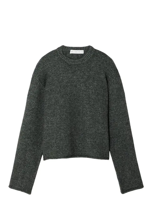 Proenza Schouler Tara Mélange Knitted Sweater - Dark Gray