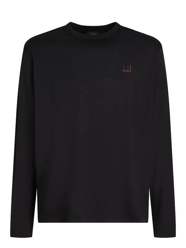 Dunhill Jacquard-knit Cotton-jersey T-shirt - Black