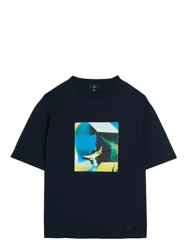 Dunhill Appliquéd Cottonjersey Tshirt - Midnight Blue