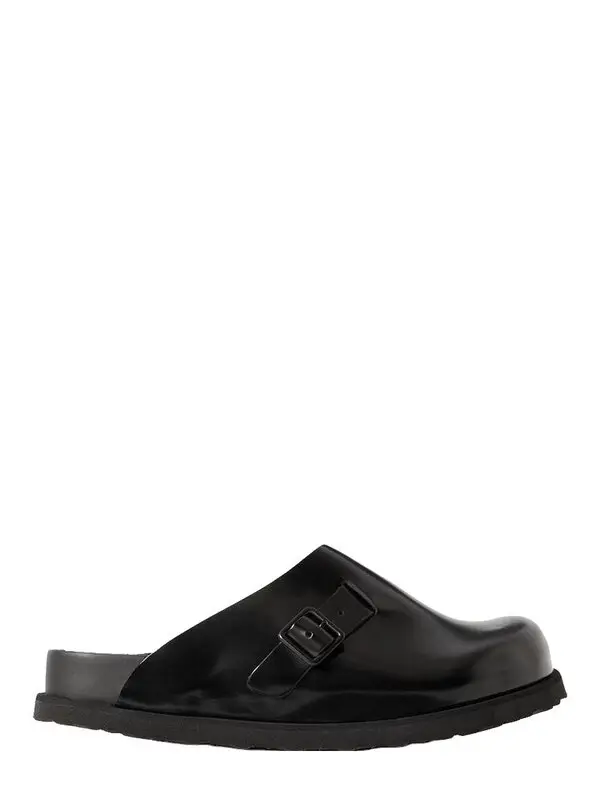 BIRKENSTOCK Dougal Glossed-leather Clogs - Black
