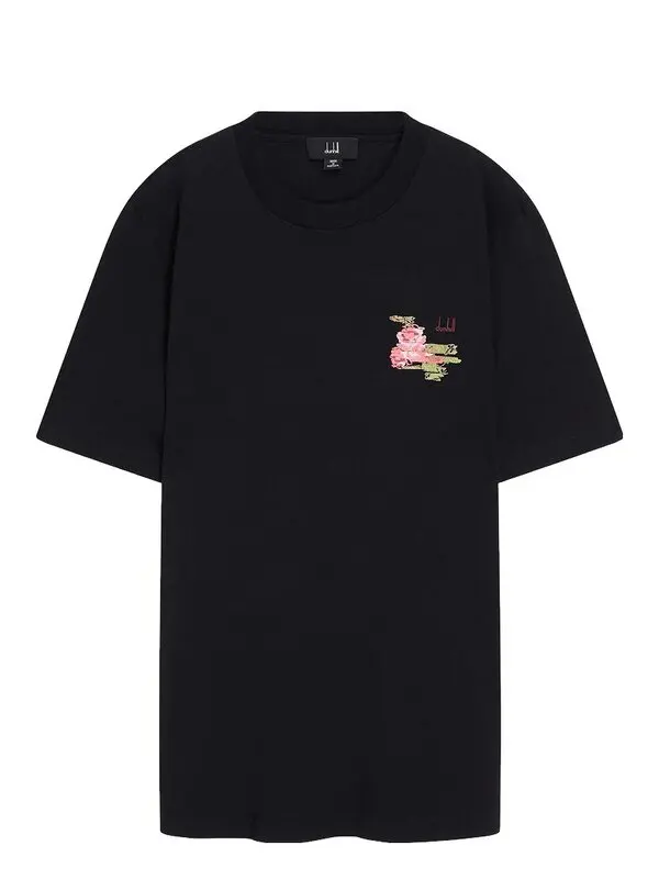 Dunhill Embroidered Cottonjersey Tshirt - Black