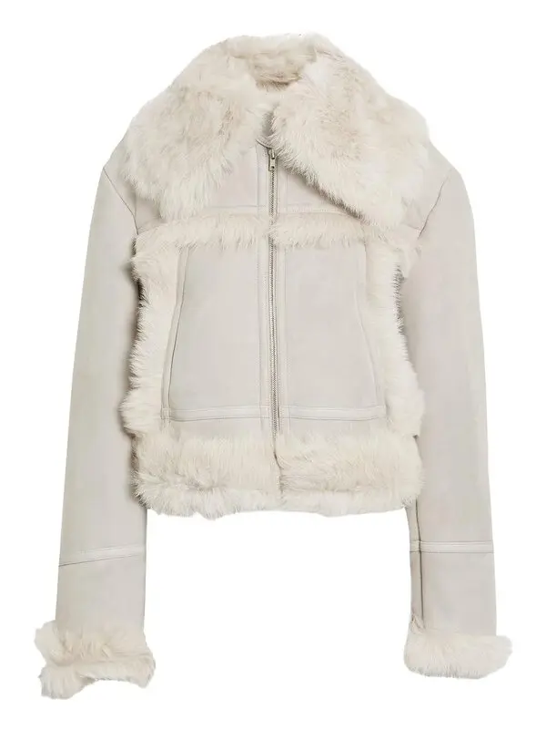 Helmut Lang Shearling Jacket - Ecru
