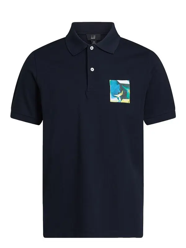 Dunhill Appliquéd Cottonpiqué Polo Shirt - Midnight Blue