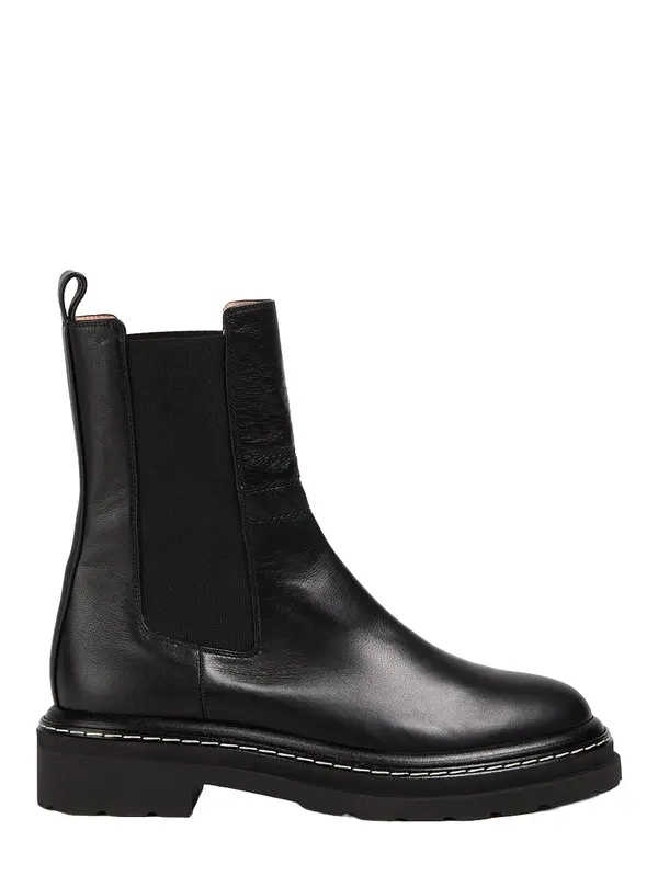 Alberta Ferretti Leather Chelsea Boots - Black