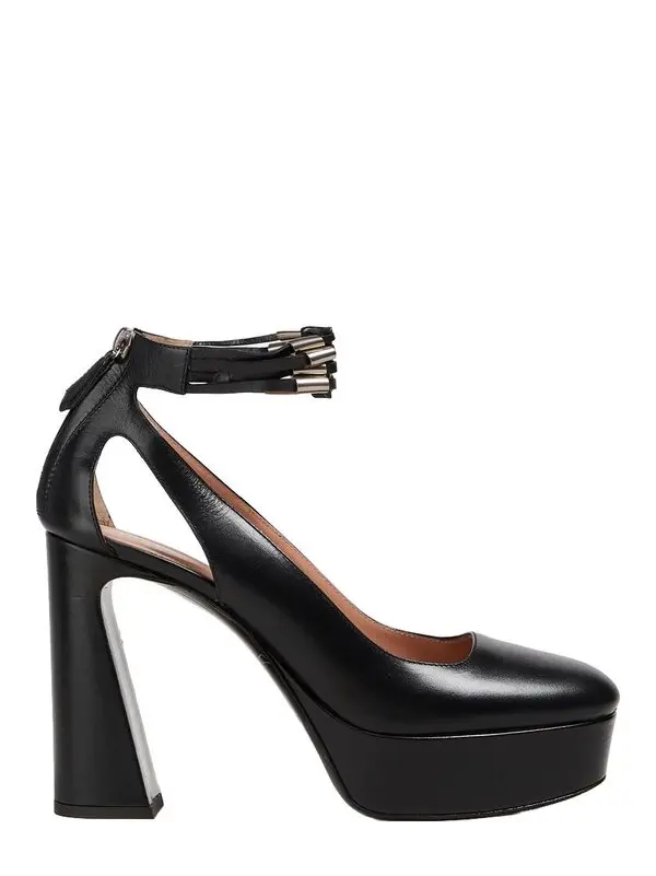 Alberta Ferretti Studded Leather Platform Pumps - Black