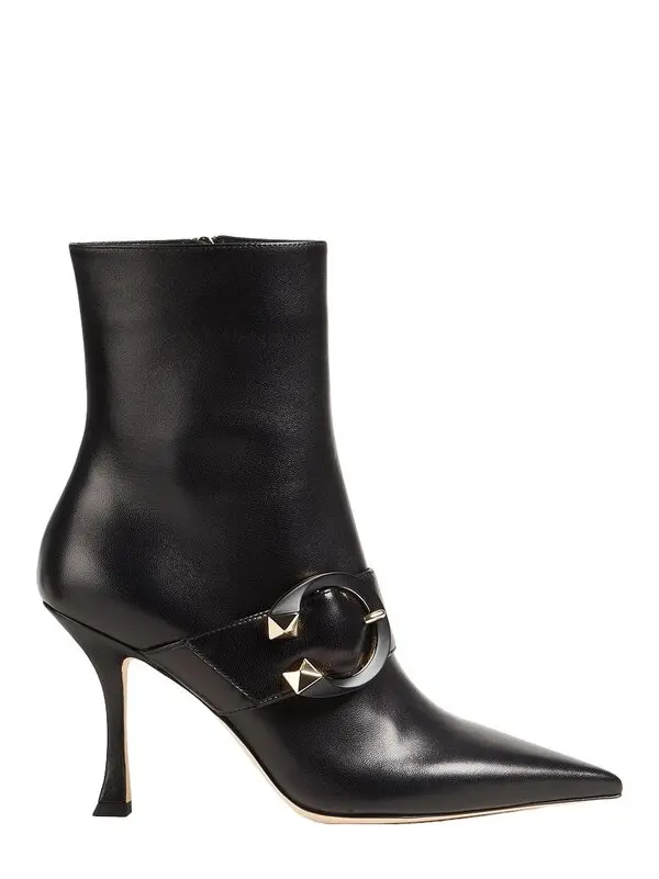 JIMMY CHOO Magik 90 Leather Ankle Boots - Black