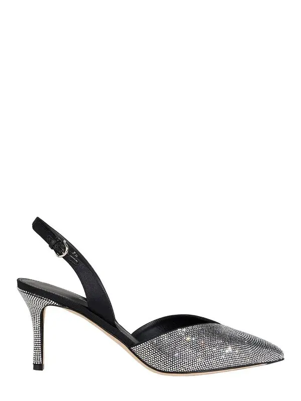 FERRAGAMO Ileen 70 Crystal-embellished Slingback Pumps - Black