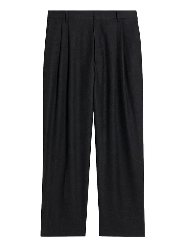 Dries Van Noten Phoenix Wool-flannel Pants - Charcoal