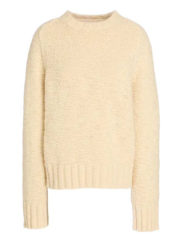 JIL SANDER Bouclé Wool Sweater - Cream