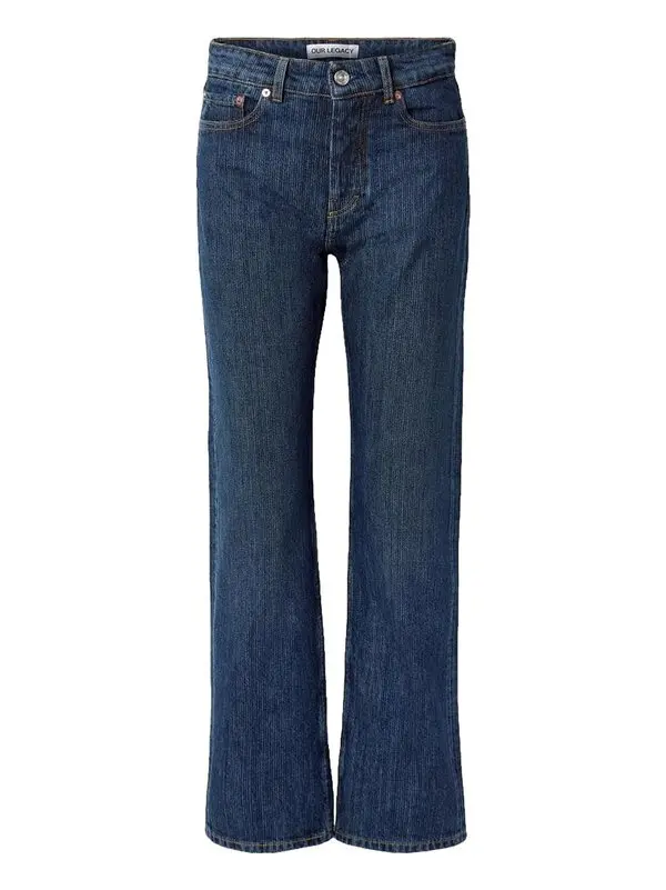 Our Legacy Linear High-rise Straight-leg Jeans - Dark Denim