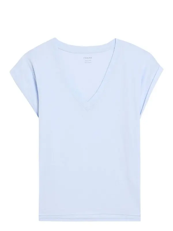 FRAME Cotton-jersey T-shirt - Light Blue