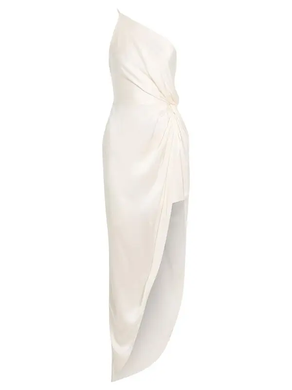 Michelle Mason One-shoulder Silk-satin Dress - Ivory